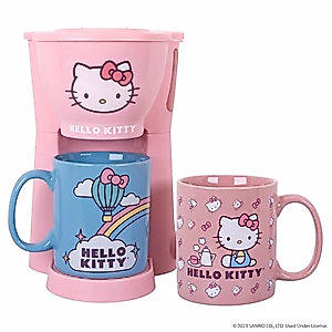 Uncanny Brands Hello Kitty Coffee Maker Gift Set with 2 Mugs