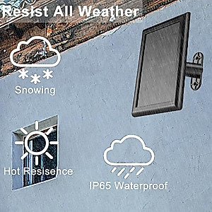 2 Pack Solar Panel for Ring Camera, Rotatable Solar Panel Charger for Ring Stick Up Cam & Spotlight Cam, Reolink Argus Pro, 5V 3W Solar Charging for Ring Outdoor Camera Battery