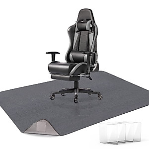Office Chair Mat for Hardwood Floor & Tile Floor, 48" × 35" Computer Desk Chair Mat for Gaming, Low-Pile Desk Rug, Large Anti-Slip Floor Protector Mat for Rolling Chair, Washable Reusable - Stickers