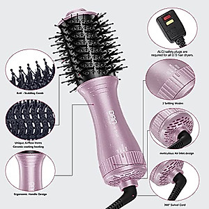 DAN Technology one Step Hair Dryer and volumizer,Small Blow Dryer Brush,2 inch Lightweight Electric Brush Hair, Blow Dry Round Brush,Ceramic hot Brush & Styler,Small Brush Hair dryers for Women…