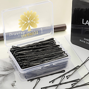 KANPRINCESS 100PCS 2.4Inch Bobby Pins Black,Pain-Free Bobby Pins for All Hair Types,Hair Pins for Women Girls,Hairpins for Buns with Box(Black)