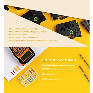 UBICON Portable Handheld Multi-Function Tape Label Maker Machine, Orange