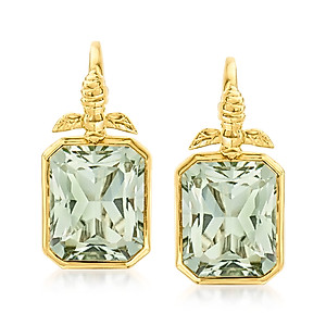 Ross-Simons 9.00 ct. t.w. Prasiolite Bumblebee Drop Earrings in 18kt Gold Over Sterling