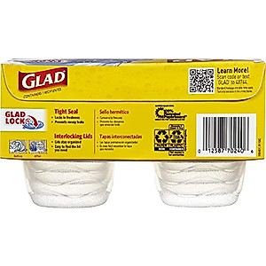 Glad Food Storage Containers - Mini Round Containers - 4 Ounce - 8 Containers