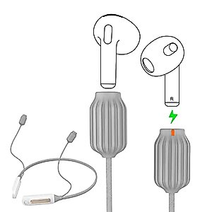 Censi Wearable Power Supply for AirPods, Air Pods with Intelligent Charging, Drop-Proof, Longer Battery Life, and Easier Call answering.AirPods Anti-Lost,,Charge All Versions of White (HI16-A)