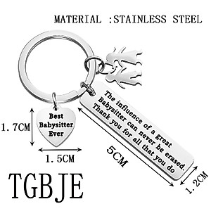 TGBJE Babysitter Gift Thank You For All That You Do Keychain Best Babysitter Ever Gift Appreciation Gift Nanny Gift (Babysitter Keychain)