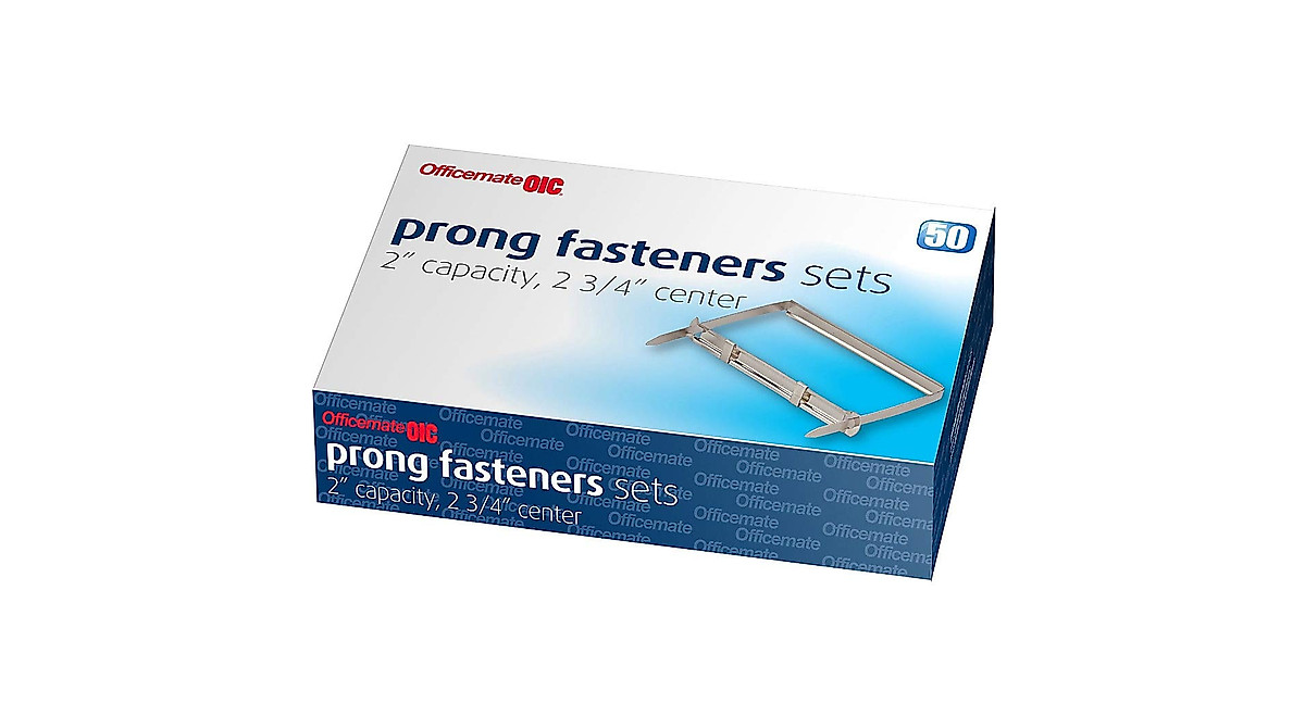 Officemate Prong Paper Fasteners | Durable 2-Inch Capacity, 50 Sets