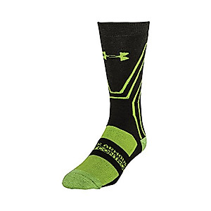 Under Armour Men's Scent Control Cushion Crew Socks, Rifle Green/Velocity Green, Medium