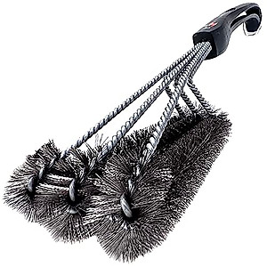 Kona 360 Clean Grill Brush - A Clean Grill in 30 Seconds Or Less - 18 inch Best BBQ Brush - Stainless Steel 3-in-1 Grill Cleaner for Effortless Cleaning