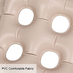 Inflatable Seat Cushion, PVC 16 Holes Inflatable Chair Cushion Anti Decubitus Ergonomic Chair Cushion Coccyx Sciatica Chair Pad Ideal for Long Sitting with Pump Beige