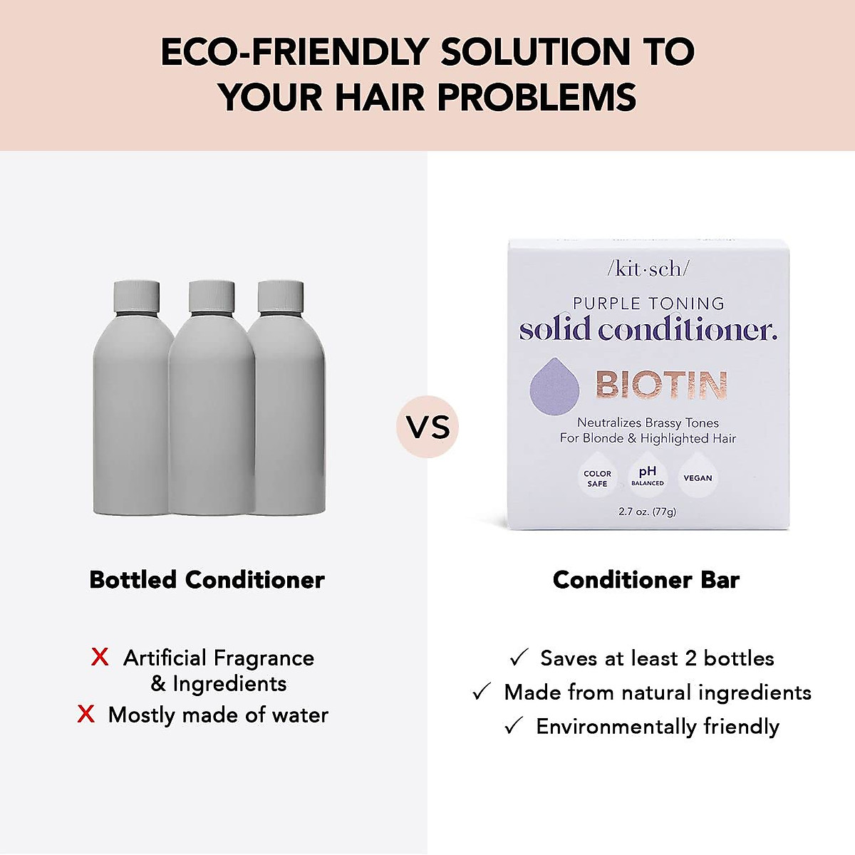 Kitsch Purple Conditioner Bar for Blonde Hair & Self Draining Shower Caddy with Discount