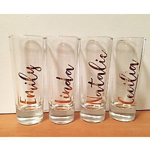 Custom Shot Glass with Gold Text, Add Your PERSONALIZED Text