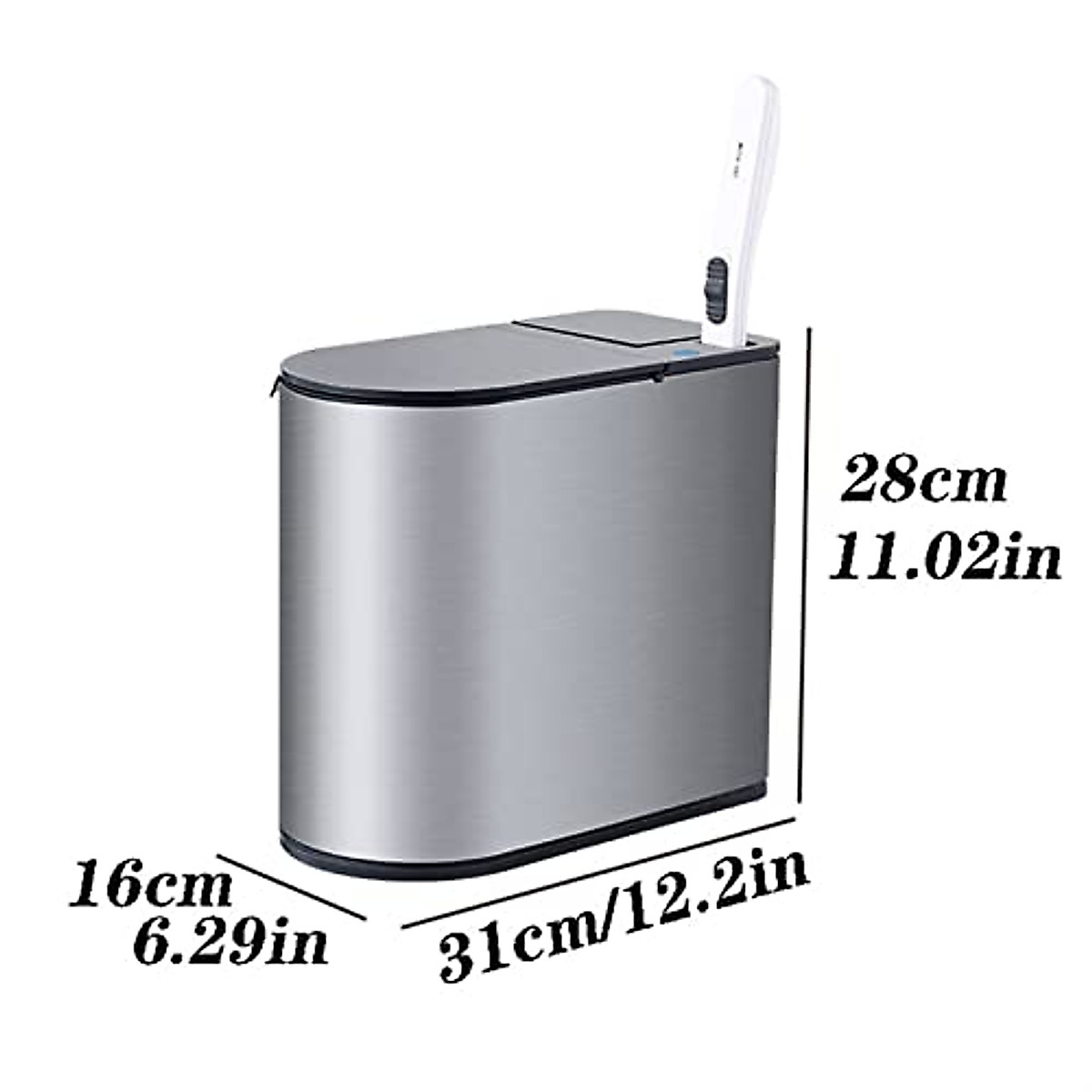 CANMNT Trash Can Intelligent Induction Trash Can Automatic Household Toilet Toilet with Lid Narrow Paper Basket Sandwich Trash Can Trash Can Wastebasket
