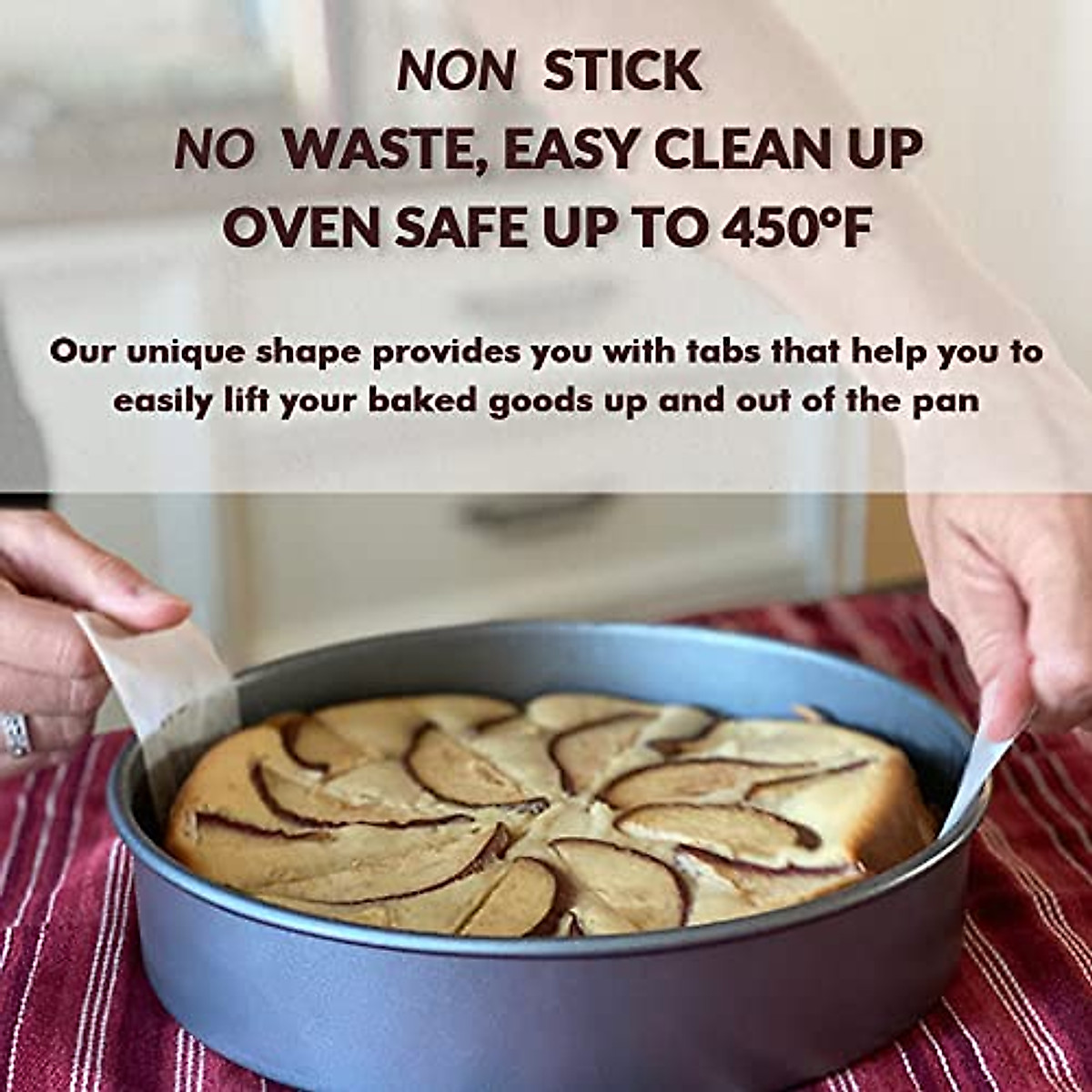 The Smart Baker - Perfect Parchment Paper - 9 inch Round Cake Pan Liner with Lift Tab. 24 Pre-Cut Baking Sheets. Greaseproof Non-Stick Baking Paper