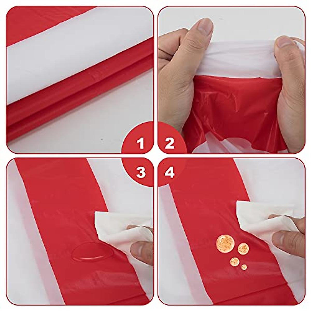 peony man 2 Pieces Red and White Striped Tablecloth Plastic Stripe Table Cover Carnival Circus Tablecloths Waterproof Rectangle Tablecloth for Holiday Party Picnic Decoration, 54" x 107"