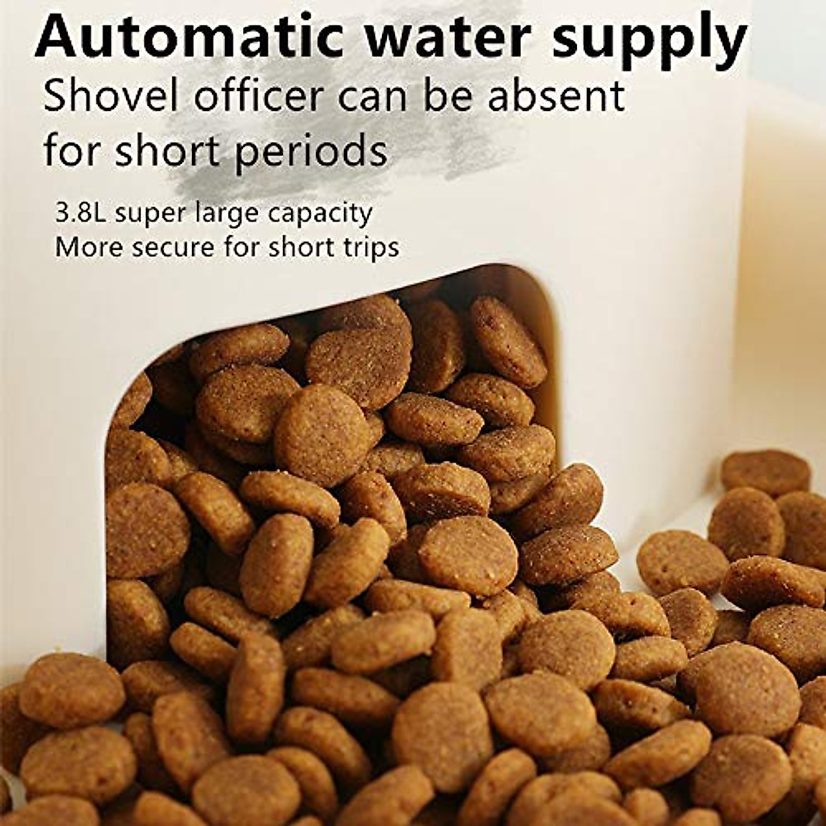 ZZK 3.8L Pet Automatic Feeder Animal Water Dispenser, Used for Cats and Dogs Drinking Water and Feeding Bowl Large-Capacity Consumables,C