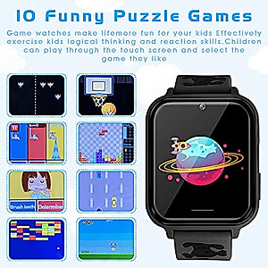 ele ELEOPTION Kids Smart Watch with HD Touch Screen Camera Video Recorder Games SOS Music (Build-in 1GB SD Card) for Boys Girls 3-14 Years,Cell Phone Watch Without GPS