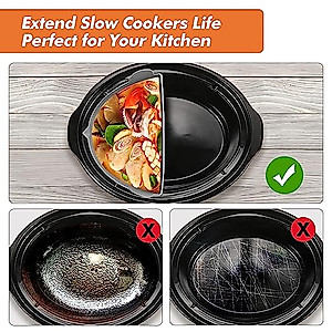LARMAZEN Silicone Slow Cooker Liners for 6 QT Crock pot & Hamilton Pot, Allows Cooking 3 Foods At Once,Reusable Slow Cooker Divider Insert,Leakproof/Dishwasher Safe/BPA Free (Grey)