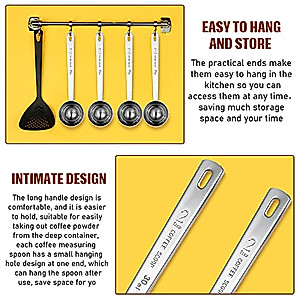 4 Pieces 2 Tablespoon Scoops with Long Handle, 30 ml Stainless Steel Coffee Spoon for Coffee Milk Fruit Powder, Measuring Dry and Liquid Ingredients, Spice Jar, Cooking Baking, Leveler