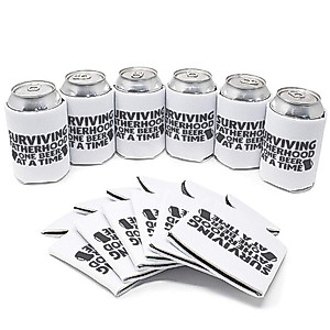 Sleeves for Cans Drink Cooler Surviving Fatherhood 1 Beer at A Time Dad Scuba Foam Party Cover