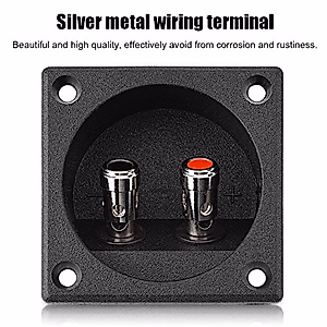 Pomya Speakers Terminal Box, Push Type 2 Binding Post Cable Square Spring Cup Connector Acoustic Components for DIY Home Car Stereo Speaker