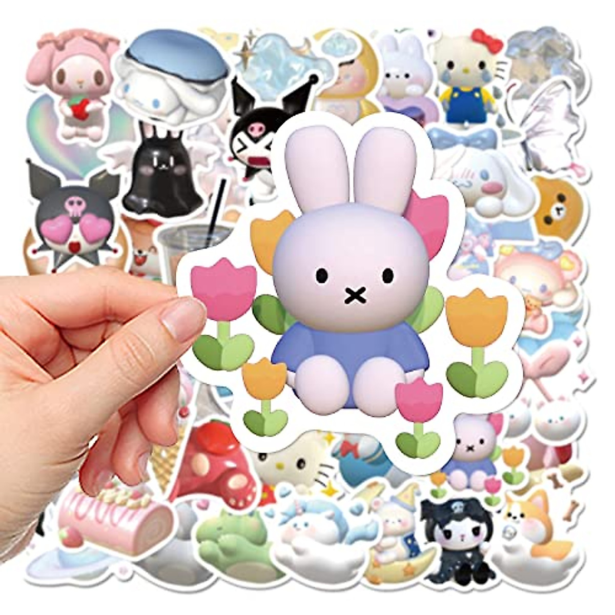 Kids Stickers bulk110 pcs 3D ins Kuromi Cute Kids Stickers, Kids Stickers for Water Bottles，Waterproof Stickers for Phone Cases, laptops, Water Glasses, Books, Fashion Stickers for Any Age.