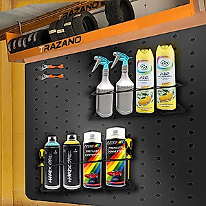 Artsculpture Spray Bottle Rack | Easy Install Wall Mount Hardware Included | Heavy-Duty Powder Coated Steel Can Storage Holder for Garage and Home | Craft Workspace Paint Bottle Organizer, Black