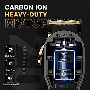 SUPRENT® Professional Hair Clippers for Men, Hair Cutting Kit & Zero Gap T-Blade Trimmer Combo, Cordless Barber Clipper Set with LED Display for Mens Gifts(Black)