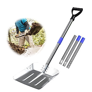 Garden Shovels for Digging, Adjustable Pole with Ergonomic D Grip Spade Shovel with Flat Head,55 or 41 Inch Detachable Stainless Steel Digging Shovel for Scoop Edging Trenching Landscaping，Big