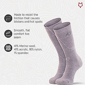 FoxRiver Womens Wick Dry Tramper Medium-weight Outdoor Crew Hiking-socks, Grey, Medium US