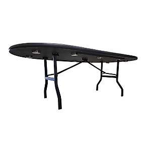 BBO Poker Ultimate Mahogany Folding Poker Table for 10 Players with Felt Playing Surface (Black)