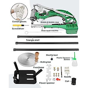 FAHKNS Shoe Repair Machine Handheld Leather Sewing Machines Cobbler Stitching Industrial Heavy Duty Maquina de Coser Manual Nylon Line for Upsolery Zippers Coats Bags Clothes Quilts Trousers Belt DIY Items