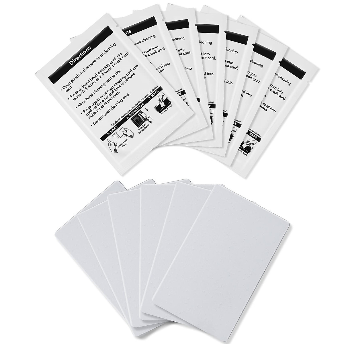 CR80 Cleaning Cards, Dual Side Card Reader Cleaner, POS Swipe Terminal Cleaning Cards CK-CR80 (50pcs)