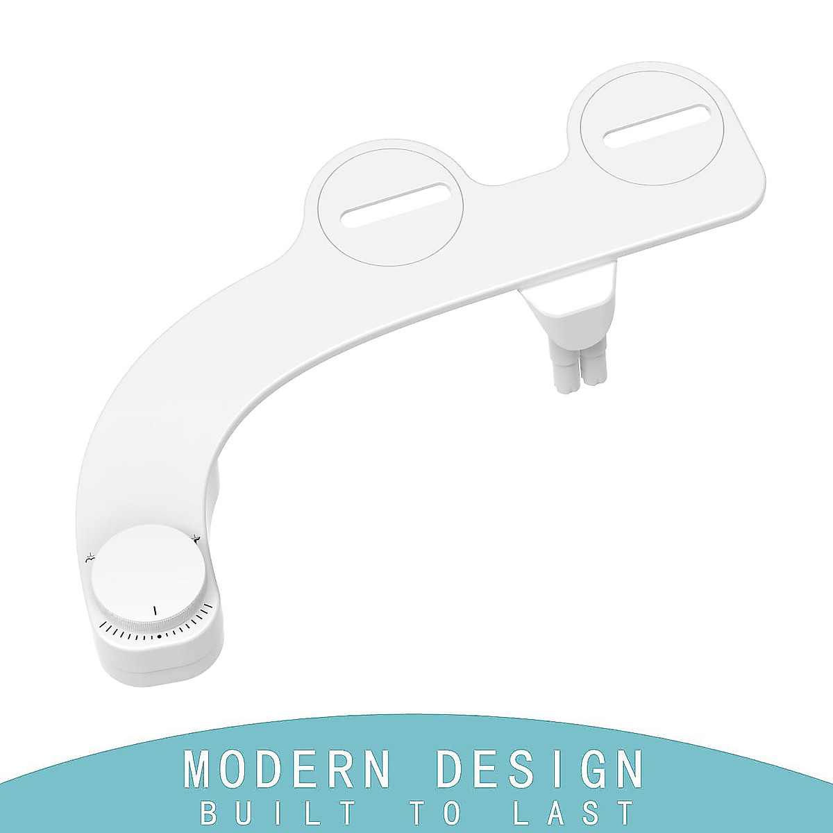 Bidet Attachment - WITHLENT Ultra-Slimt Non-Electric Dual Nozzle (Frontal & Rear Wash) Adjustable Water Pressure, Water Bidet Toilet Seat Attachment (White)