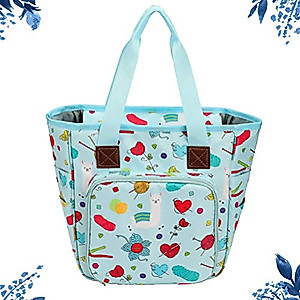 EXCEART Yarn Storage Knitting Bag Sewing Embroidery Project Handbag Crochet Hooks Knitting Needles and Accessories Organizer