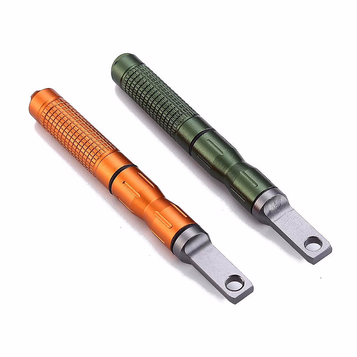 DOSMAMZ 2PCS Compact Fire Starter with Scraper Striker, Replaceable Threaded Ferro Rod Flint Fire Steel Magnesium Rod, an Essential Part for EDC, Emergency Survival Kits, Camping, Hiking, Bush-Craft