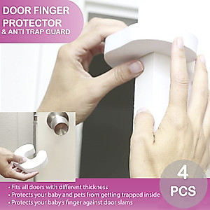 [40 Pieces] COZYCUDDLES Baby Safety Kit Safeguarding Complete Essential Child, Toddler, Baby Proofing Kit - Adjustable Locks for Cabinets, Drawers, Corner Guards, Outlet Covers, Door Pinch Protectors