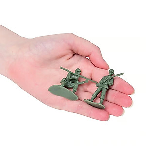 Zugar Land Classic US Army Men (36 Pieces) 2". Plastic. Green Toy Soldiers. Free Standing Designs. Great Party Favor Goodie Bag Filler. (1 Pack of 36 Army Men)