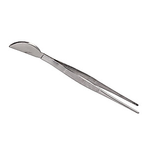 Biitfuu Bonsai Tweezers Stainless Steel Moon Spatula Head Stainless Steel Bonsai Tweezers for Curved Style (Straight)