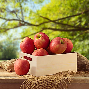 Aodaer 5 Packs Unfinished Wood Box Wood Crates Cutout Handles DIY Decorative Nesting Wood Box Treasure Box for Crafts, Decoration, Storage (Natural)