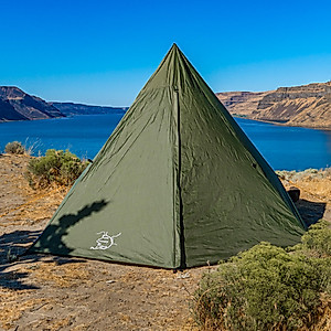 Trekker Tent 4 with Aluminum Trekking Poles Trekking Pole Tent Lightweight 4 Person Backpacking Tent for Hiking Waterproof Quick Setup 3-Season Ultralight Tent for Camping Hiking Hunting RCP