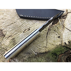 Perkin Damascus Steel Hunting Knife With Sheath Skinner Knife - SK700