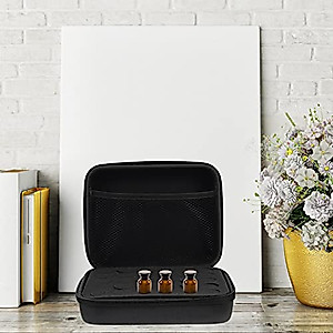 SEWACC Essential Oil Storage Case Travel Carrying Holder Art Craft Organizer Bag for 5ml 10ml 15ml Essential Oil Bottles Black
