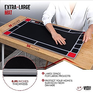 VUDU Magnetic Mat - Multi-Purpose PVC Hobby Mat with Magnetic Corners, Crafting Work Surface for Radio Control Hobbies, Model Making, Jewelry Making, Wood working, and more (Large)