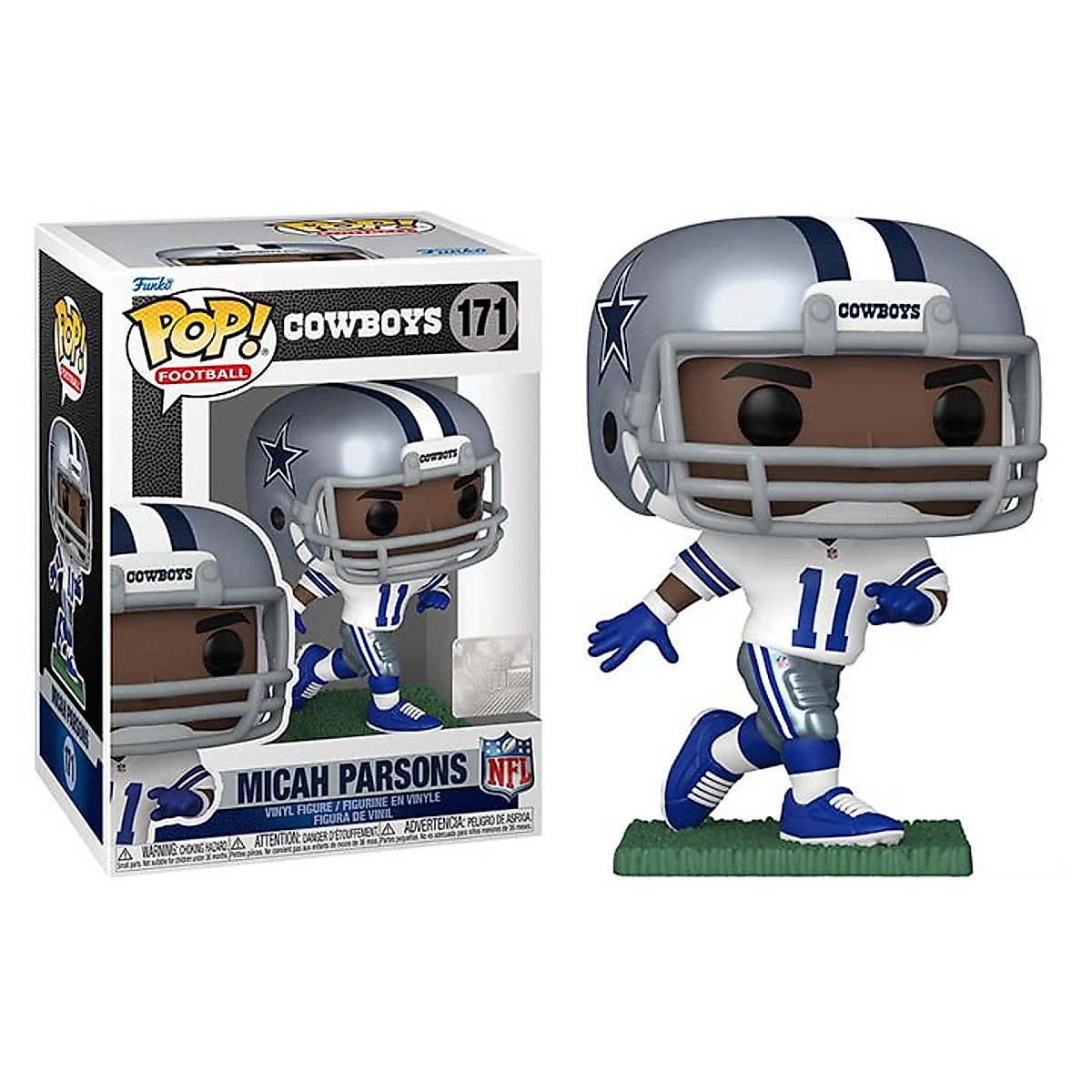 POP Football: Cowboys - Micah Parsons Funko Vinyl Figure (Bundled with Compatible Box Protector Case), Multicolor, 3.75 inches