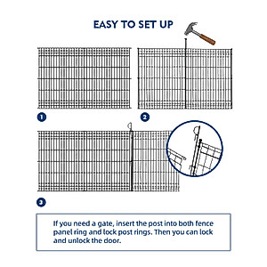 Hopesun Decorative Garden Fence Fast Installation Multi-Purpose Metal Pet Fence Kit Outdoor