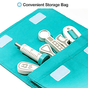 ROBUD Doctor Kit for Kids with Teeth Toy Dentist Kit for Kids Realistic Wooden Doctor Set for Kids Pretend Play Montessori Toys Doctor Playset