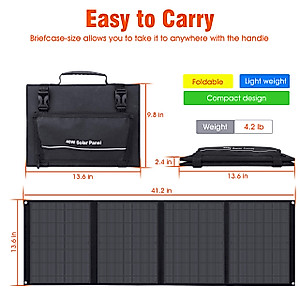 296Wh 600W Portable Power Station with 40W Solar Panel, Solar Generator Outdoor Backup Battery Supply with AC Outlet for Tent Camping, Home Emergency, Traveling, RV Trip