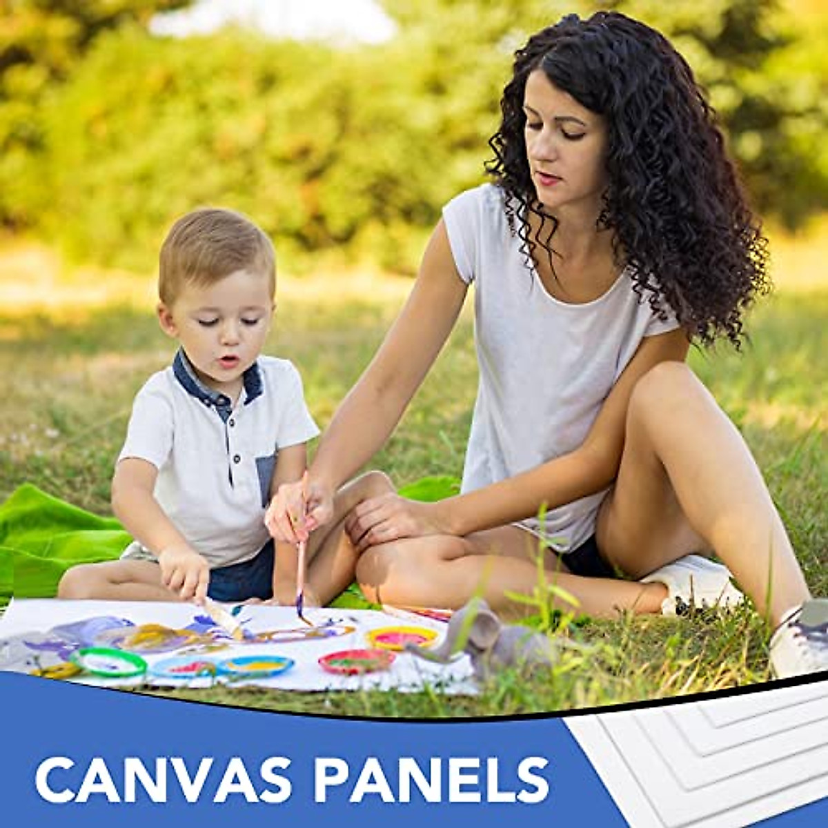 ESRICH Canvases for Painting 8Pack Canvas Panels with 8x10,5x7,4x4（2 of Each） and 11x14,9x12（1 of Each）,Painting Canvas for Acrylic Paint,Oil Paint,Watercolor,Gouache and Tempera,Pouring.