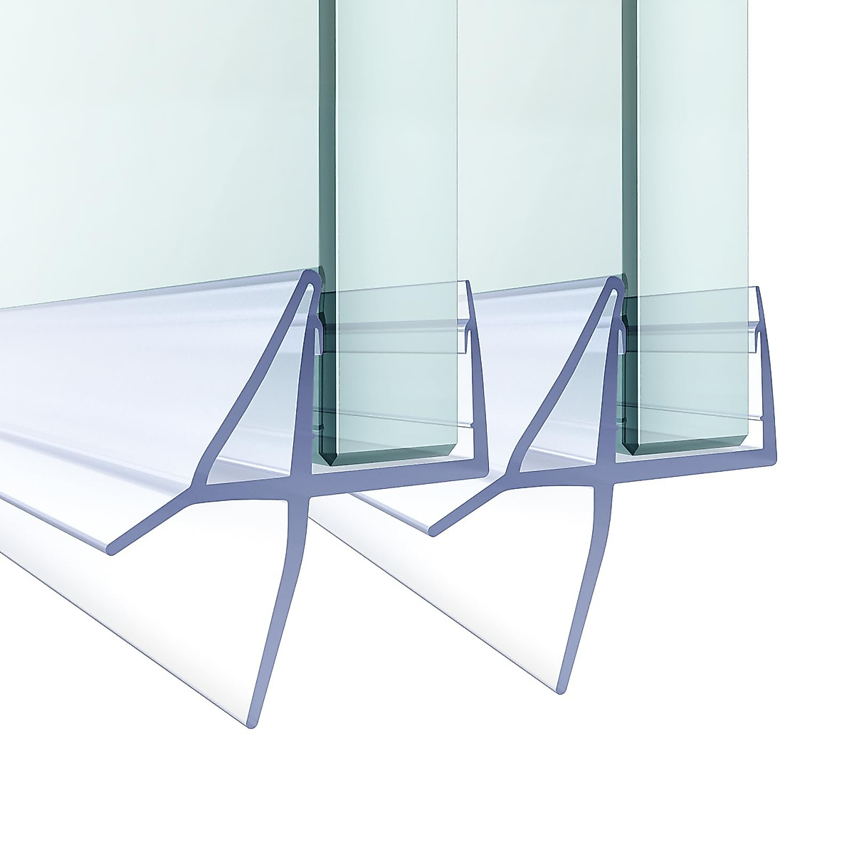 FCSOTSPS Shower Door Bottom Seal, 2 PCS 3/8" x 36" Shower Door Sweep for 3/8 Inch Glass, Frameless Glass Shower Door Seal Strip,Stop Shower Leaks and Create a Water Barrier (10MM)